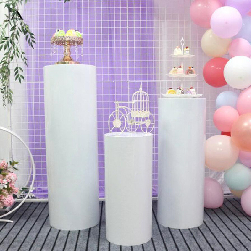 3/5Pcs Round White Cylinder Display Plinth Pillar Cake Desert Flower ...