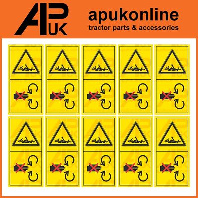 10x PTO Guard Safety Shield Warning Hazard Label for Allis Chalmers ...
