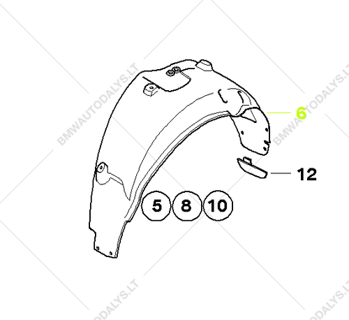 BMW 1 Series E81 E87 E87LCI OEM Fender Liner Splash Guard 51717202638 ...