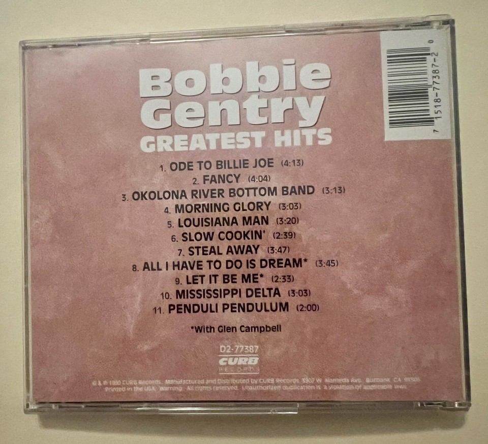 Greatest Hits by Bobby Gentry 715187738720 | eBay
