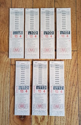 LOT OF 7 - 1988 NYCTA NYC BUS TICKET TRANSFER BOOK STATEN ISLAND NY 4/4 ...