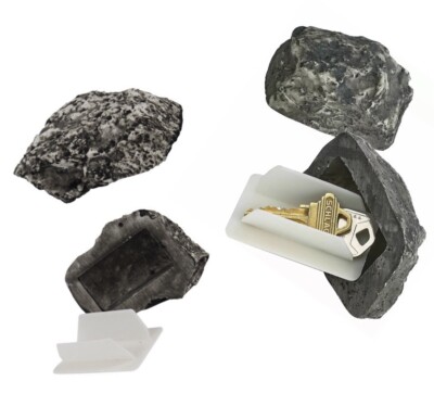 Stone Garden Rock Hide KEY Diversion Safe Hidden Home Security Outdoor ...