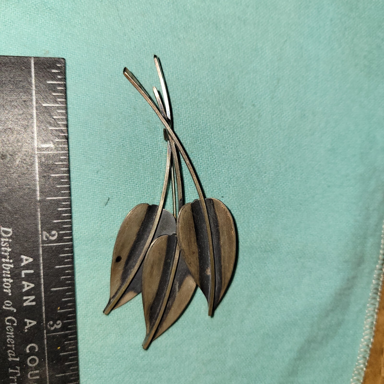 Vintage Sterling Leaves Pin By Jewelart - Gem