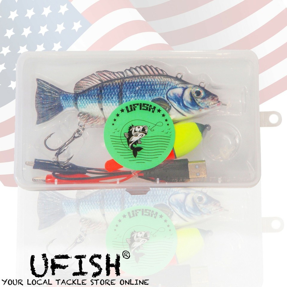 Large Robotic Lure Animated Swimbait Electric USB Wobbler Self Swimming ...