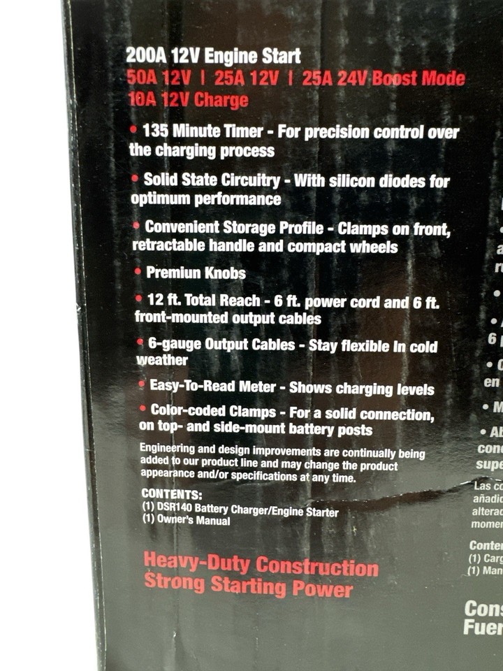 Schumacher DSR140 ProSeries 12V/24V Engine Starter /Battery Charger ...