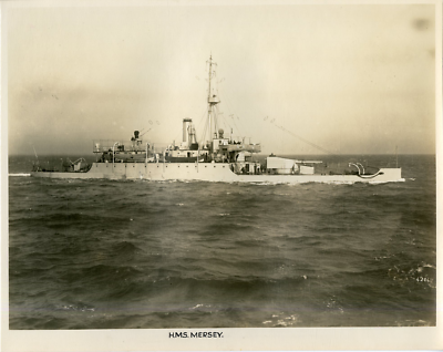 British royal navy ship h.m.s. mersey, Humber-class monitor vintage ...