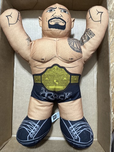 WWE THE ROCK Talking Wrestling Plush 2012 Brawlin Buddies 16" Dwayne ...