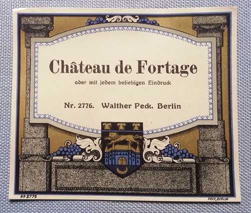 Old Wine Label Sample Label Label Chateau de Fortage Design Behrens? | eBay