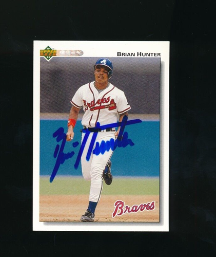 1992 Upper Deck #366 Brian Hunter SIGNED auto autogaph crisp blue ...