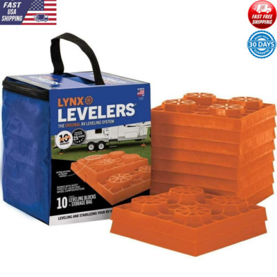 Lynx Levelers RV Leveling Kit 10 Pack Interlocking Adjustable Height ...