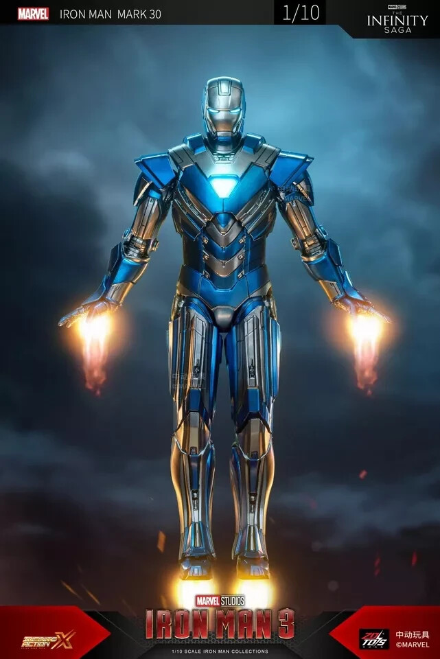 Marvel zd toys iron man Mark 30 BLUE STEEL xxx iron man 3 AF NEW( USA ...