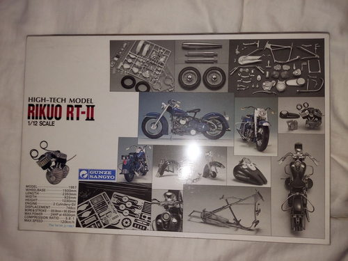Gunze Rikuo RT-II 1/12 1957 Japanese Motorcycle Model Kit 1987 Vintage ...