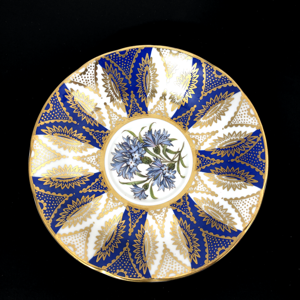 Vtg Paragon bone china tea cup & saucer blue gold Cornflower pattern | eBay
