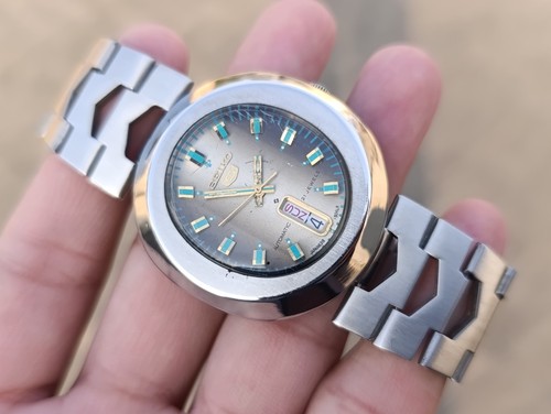 Rare Vintage Seiko 5 TV Automatic Day-Date Brown Dial SS Men's Japanese ...