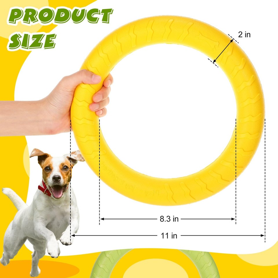 4 Pcs Dog Rings Toy, Dog Training Ring Outdoor Flying Discs for ...