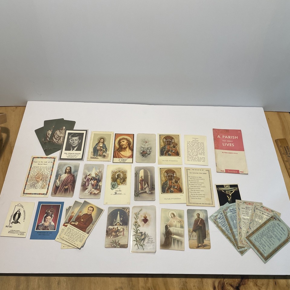 Lot of 31 Vintage Catholic Holy Prayer Saint Cards 30s To 70s | eBay