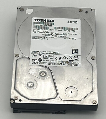 Toshiba 2T 2 TB DT01ACA200 SATA TZ5 66K2AA4ASTZ5 HDD Hard Drive Free ...