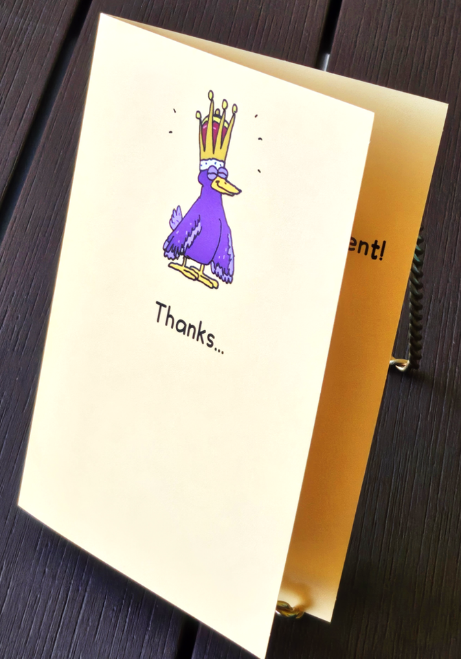 Thank You Card w Envelope American Greetings Funny Adult Humor King ...