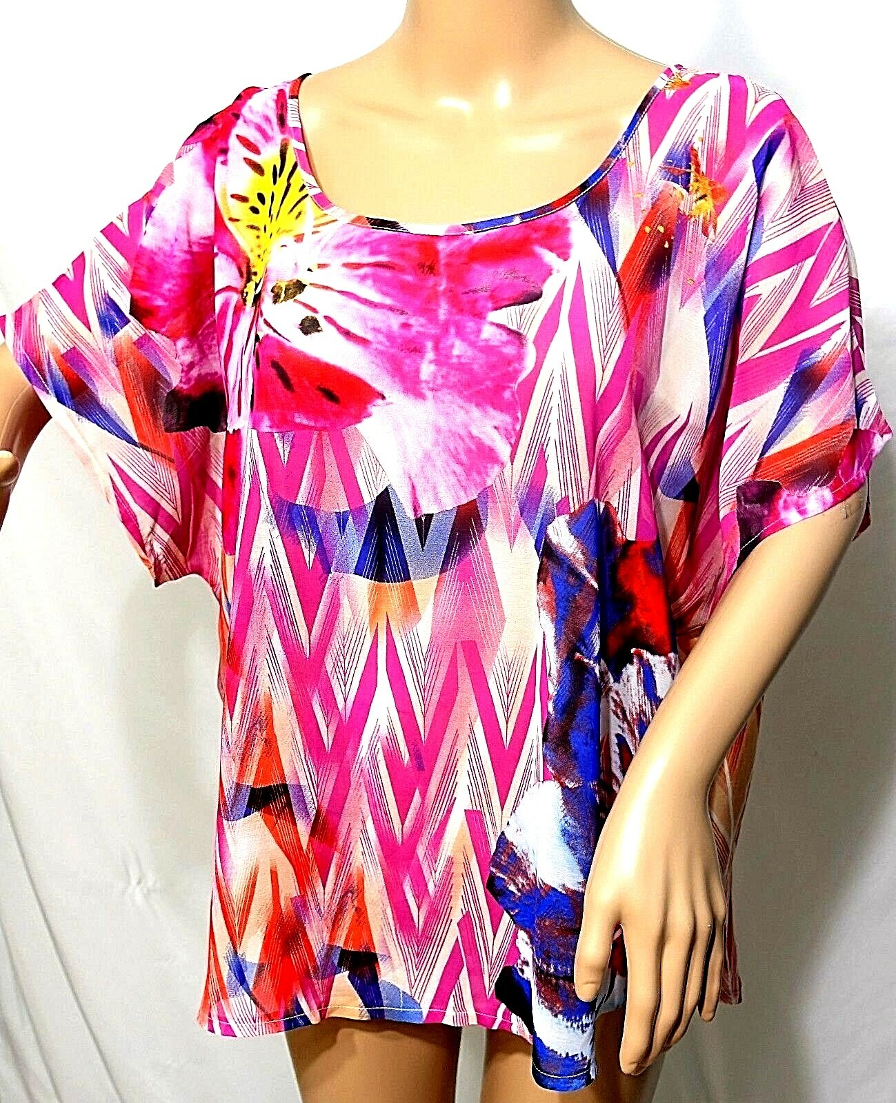 Unique Spectrum Women Plus Size 1x 2x 3x Hi Lo Chiffon Tunic Top Blouse ...