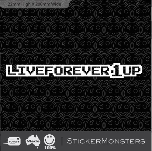 LIVE FOREVER 1UP Sticker Car Van Trailer 200mmW PS4 Console Car Laptop ...