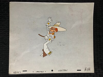 LIBBYLAND TV DINNER Commercial 12.5x10.5" Animation Cel Cowboy w/ Lasso ...