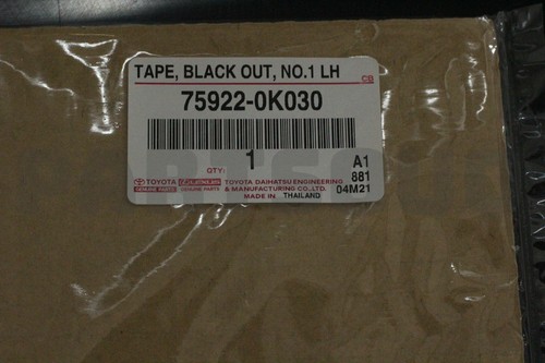 759220K030 Genuine Toyota TAPE BLACK OUT NO 75922-0K030 | eBay Australia