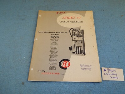 Coinco Series 90 Coin Changer Operation and Service Manual | eBay