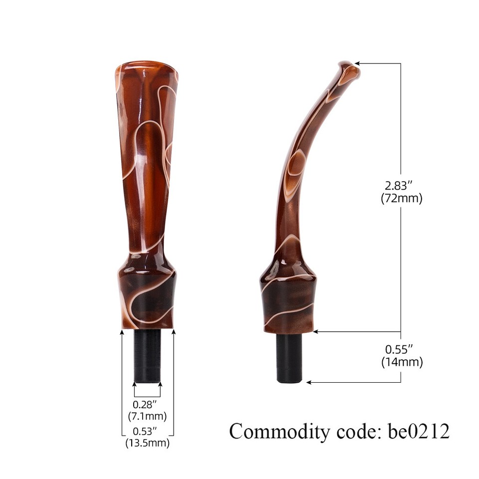 Bent Curved Pipe Stem Replacement Mouthpiece Fit 3mm Filters For ...