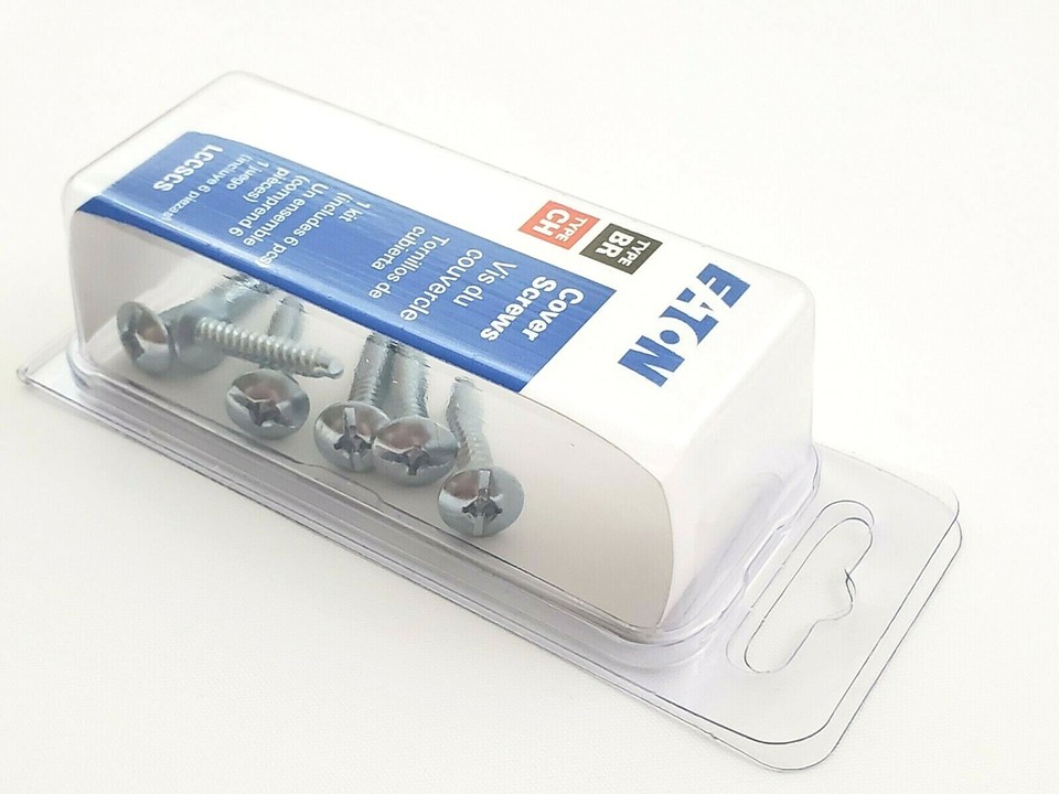 Eaton LCCSCS Pack of 6 Panel Cover Screws For Type CH & BR Load Centers ...