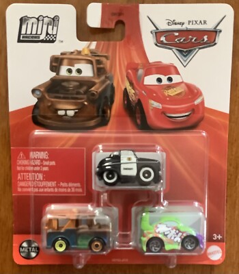 DISNEY PIXAR CARS MINI RACERS 3 pk SHERIFF MATER WINGO | eBay