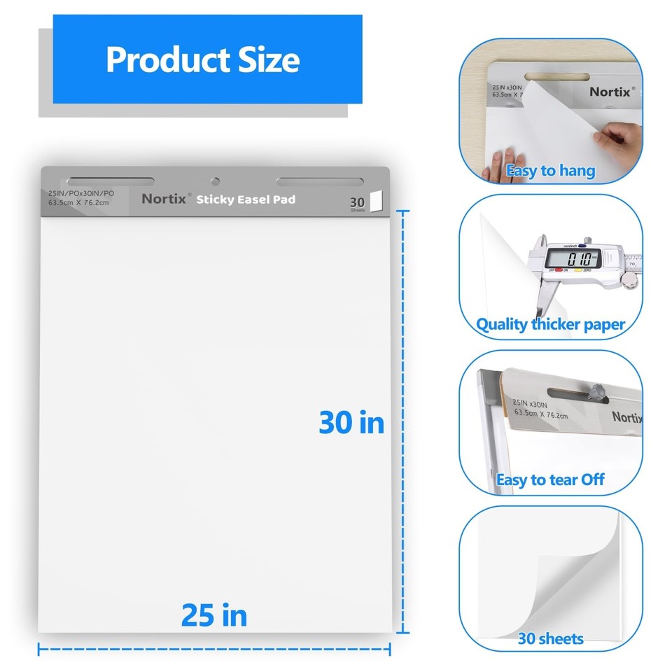 Flip Chart Paper, Sticky Easel Pads, Chart Paper for Teachers,Super ...