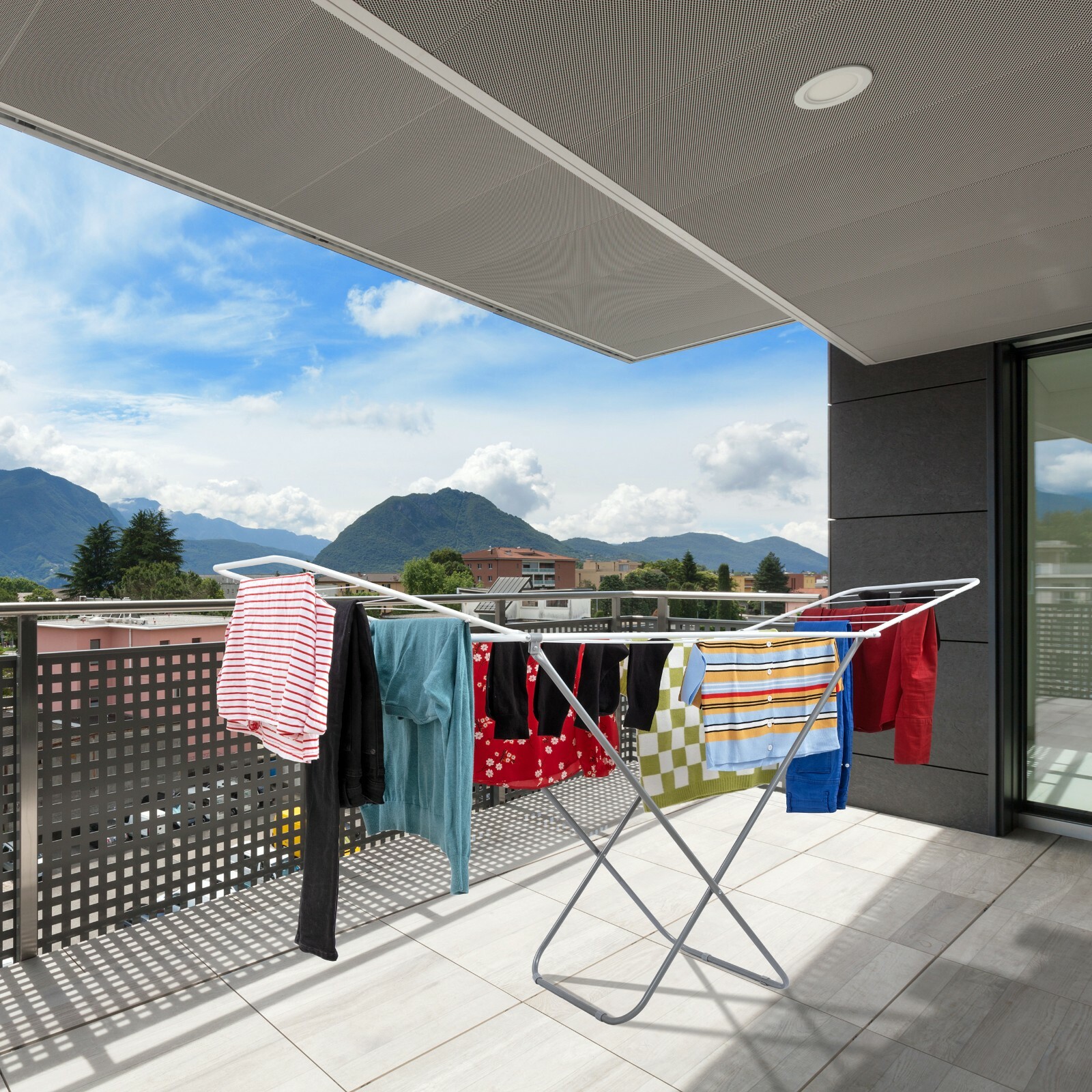 Indoor Clothes Airer Dryer Horse Maiden Large Winged Outdoor Folding 3 ...