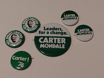 Jimmy Carter presidential campaign pin button lot 6 political 1976 76 ...