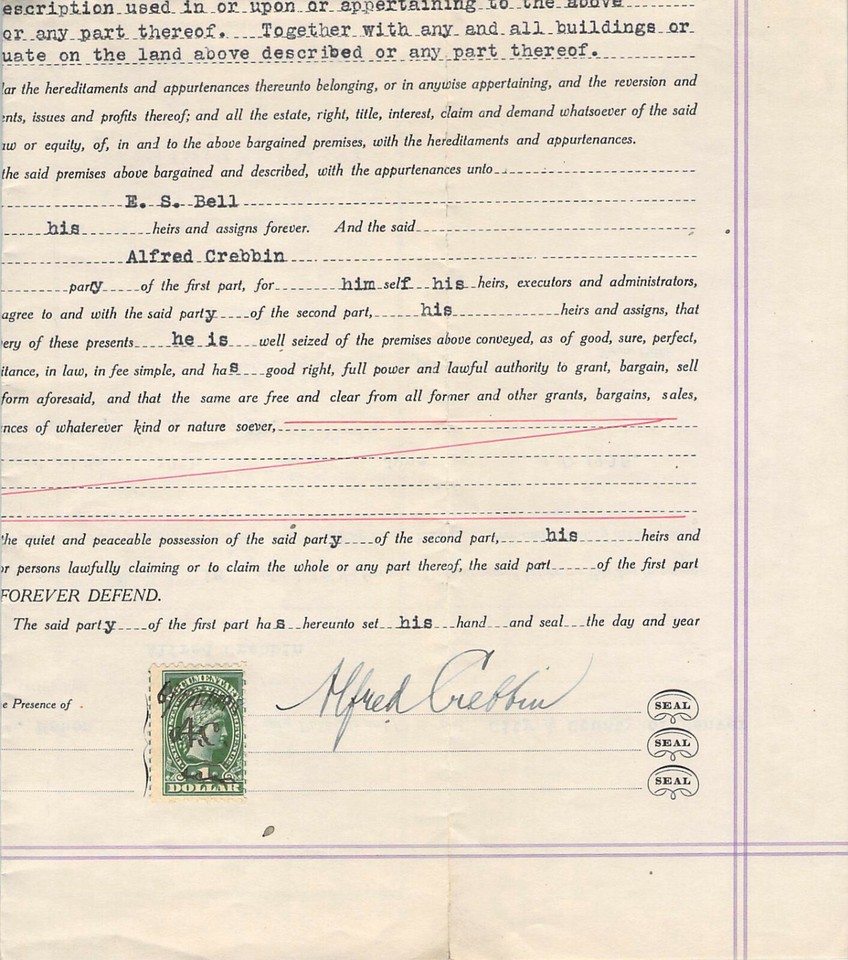 LAS ANIMAS COLORADO WARRANTY DEED MARKED BY COTTONWOOD TREE DOCUMENTARY ...