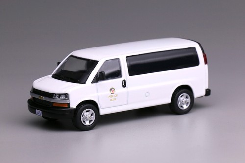 596 1:64 White Express 3500 LAPD Police Van Model Diecast Display Car ...