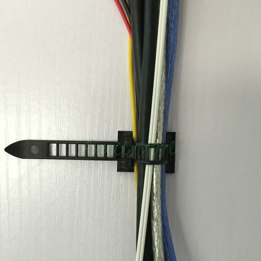 50pcs Reusable Self Adhesive Adjustable Wire Fixing Clamp Cable Tie ...