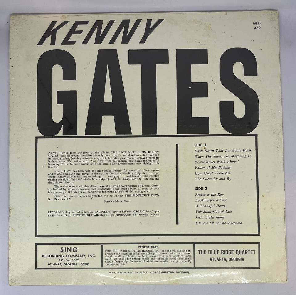 SEALED LP Kenny Gates Blue Ridge Quartet Southern Gospel Record | eBay