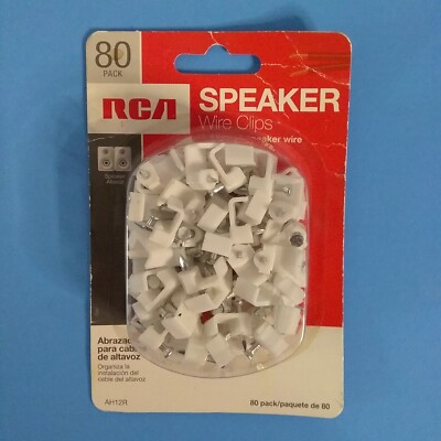 RCA AH12R Speaker Wire Clips with Nails 80 Count (White) New | eBay
