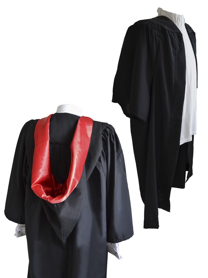 Fluted Bachelor BA Graduation Gown And Burgon Hood Set University Adult ...