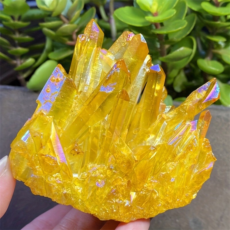 Angel Aura Yellow Quartz Cluster Yellow Crystal Mineral Specimen Home ...
