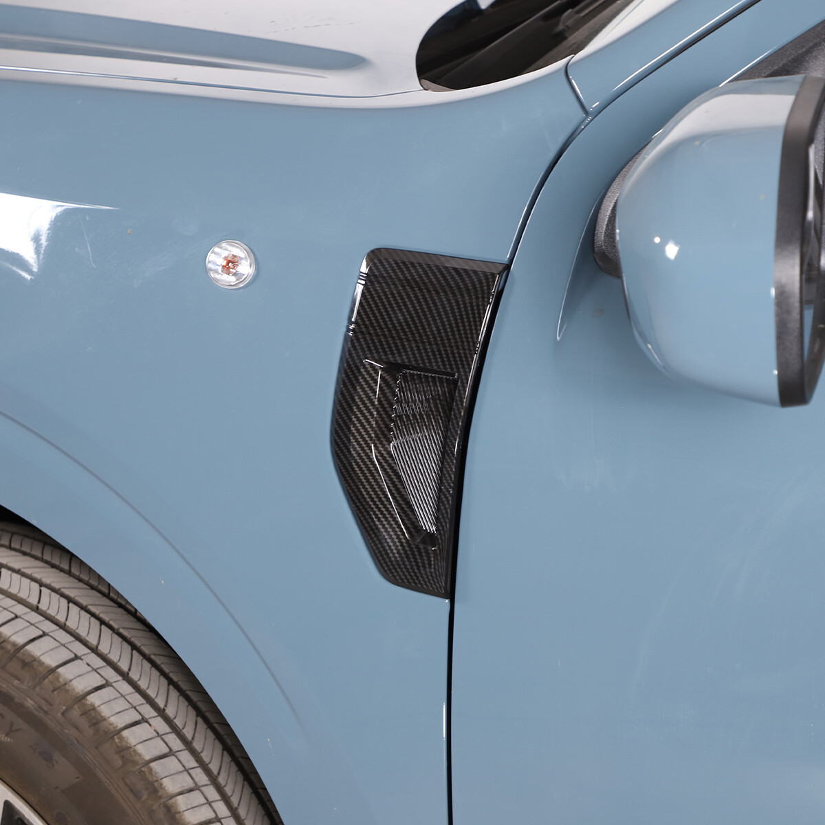 Carbon Fiber Pattern Front Fender Side Vent Trim Fit For FORD Maverick ...