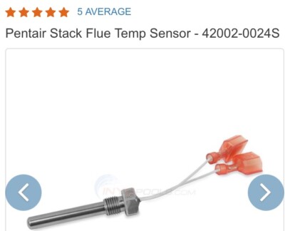 Pentair 42002-0024S Stack Flue Sensor Replacement for Pentair Master ...