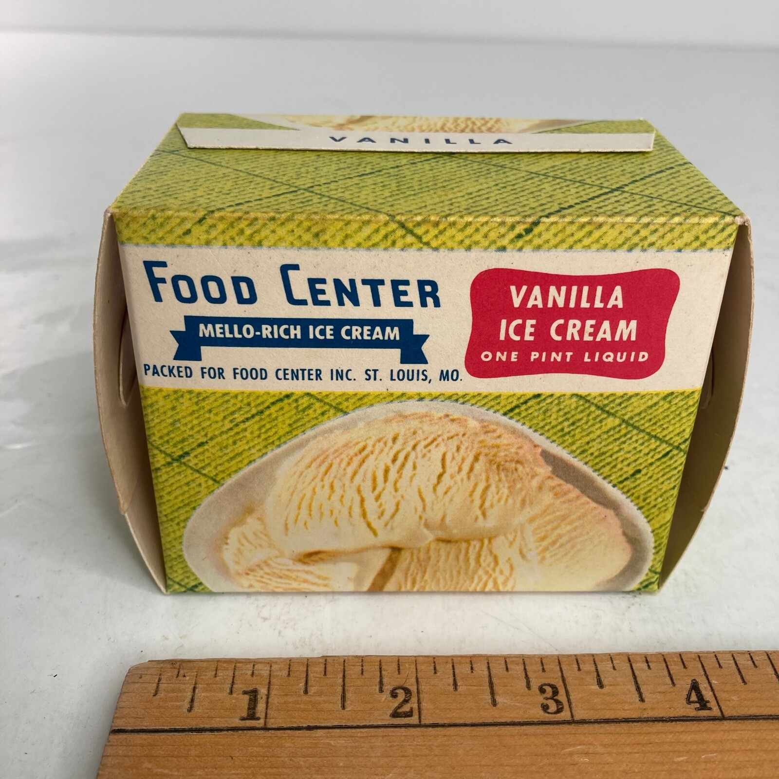 Vintage Food Center Mello-Rich ICE CREAM box Vanilla One Pint - St ...