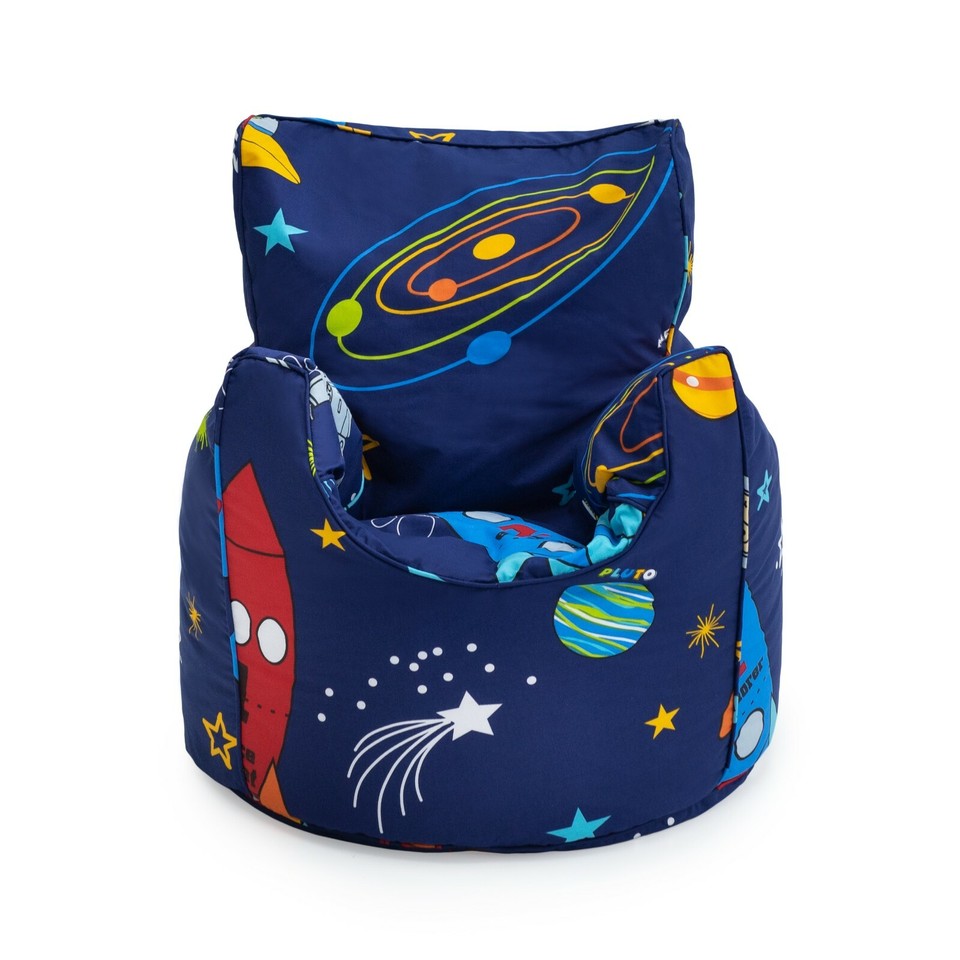 Children's Beanbag Chair Space Boy Planet Rocket Kids Bedroom Furniture ...