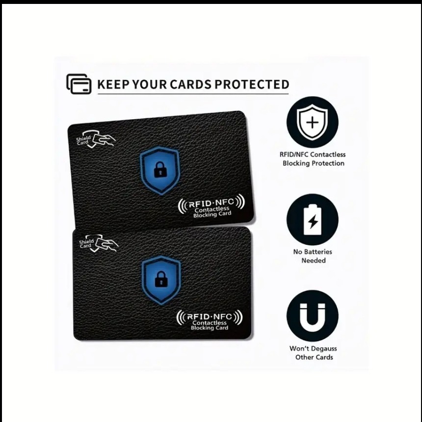 RFID Signal Blocking Cards. Credit & Debit Card Blocker Protector X 4 ...