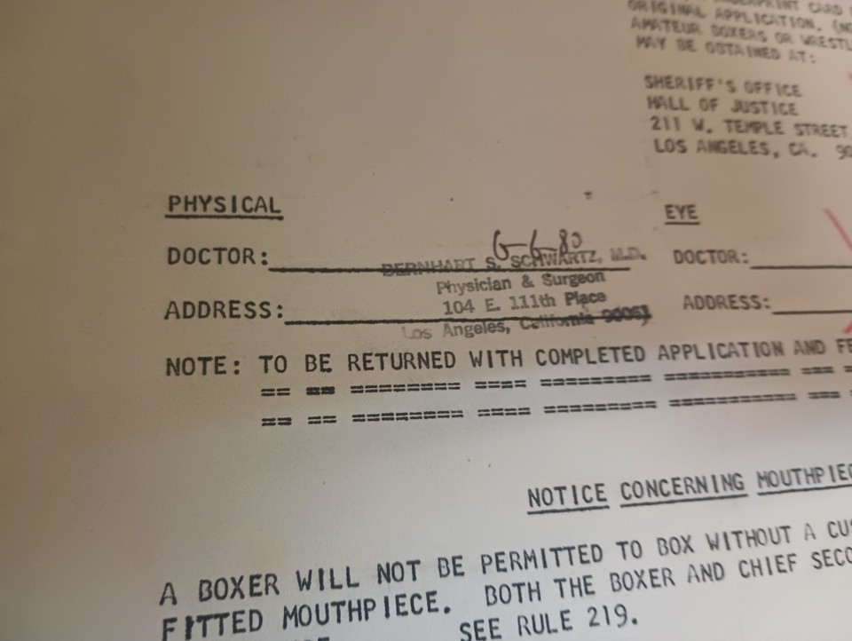 HULK HOGAN 1980 Rookie Application / Physical exam 5 Documents ULTRA ...