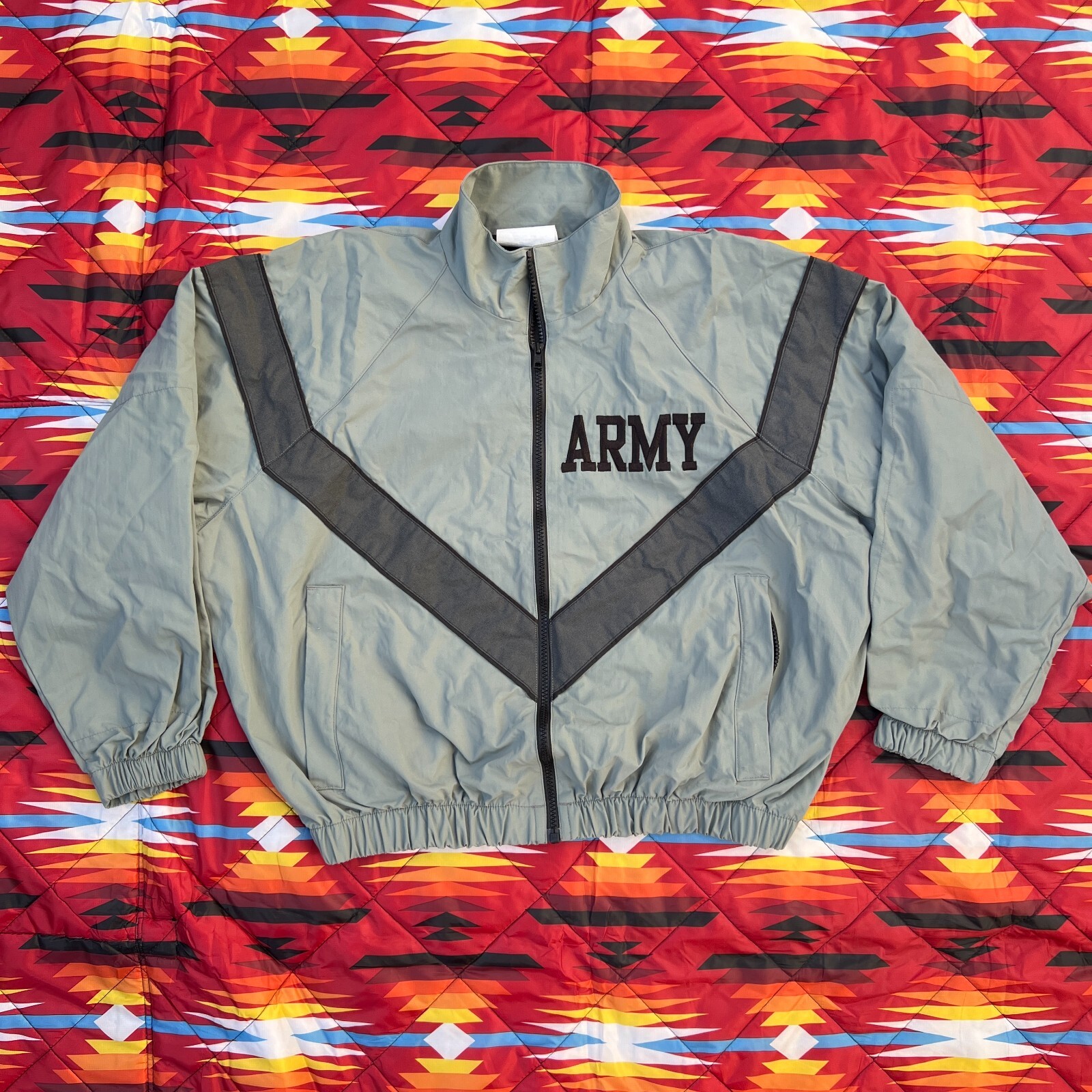 US ARMY USGI Physical Fitness Jacket Uniform Gray Bom… - Gem