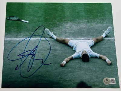 NOVAK DJOKOVIC SIGNED AUTOGRAPH WIMBLEDON 8x10 PHOTO A w/PROOF ...