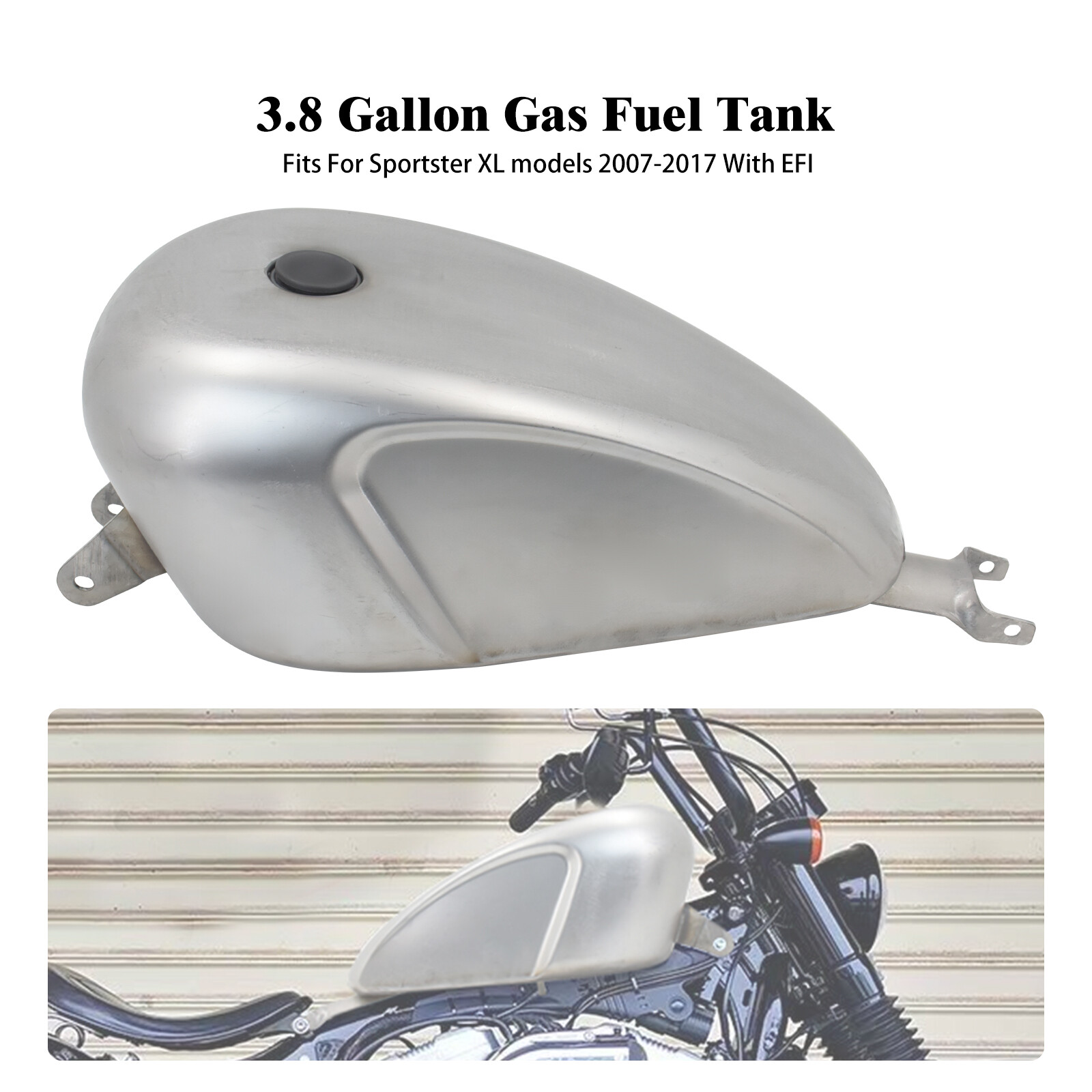14.4L / 3.8 Gallon Motorcycle Gas Fuel Tank Fit For Harley Sportster XL ...