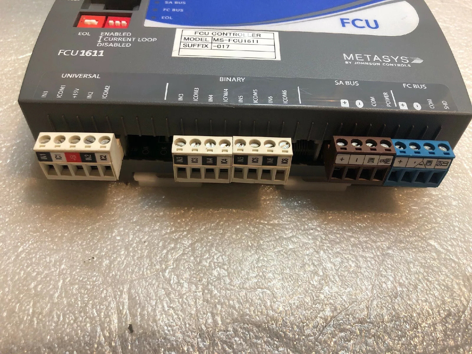 FCU1611 Johnson Controls METASYS MS-FCU1611-0, Fan Coil Unit Controller ...